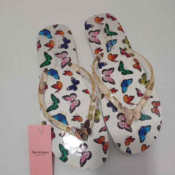 Juicy Couture | Shoes | Juicy Couture Zabelle Butterflies Flip Flop ...
